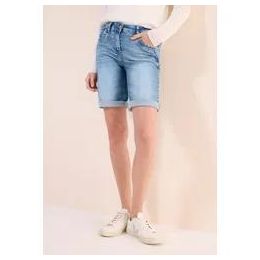 Shorts Cecil "Style Scarlett", Damen, Gr. 33, N-Gr, blau (authentic used wash), Web, Obermaterial: 78% Baumwolle, 20% Polyester, 2% Elasthan, unifarben, slim fit kniefrei, Hosen Shorts, Sommerhose, Jeans, im 5-Pocket-Stil