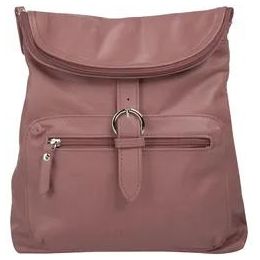 Cityrucksack FORTY, Damen, Gr. B/H/T: 28cm x 30cm x 8cm, onesize, rosa (alt, rosa), Leder, Rindsleder, Rucks&auml;cke Cityrucksack, echt Leder, Made in Italy