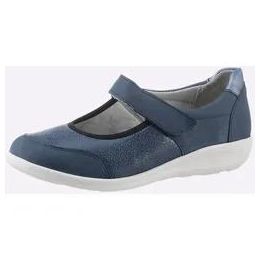 Slipper Casual Looks, Damen, Gr. 41, blau (jeansblau), Glattleder, Nubukleder, Textil, Schuhe Slipper
