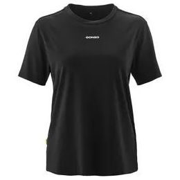 Rundhalsshirt Gonso "OffBike T-Shirt W", Damen, Gr. 42, schwarz, 45% Baumwolle, 45% Modal, 10% Elasthan, Rundhals, Shirts Rundhalsshirt, Damen T-Shirt mit Logo, Off-Bike Shirt, K&ouml;rpernahe Passform