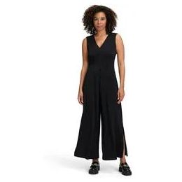 Overall Cartoon "Damen mit weitem Bein", Damen, Gr. 38, Normalgr&ouml;&szlig;en, schwarz, Obermaterial: 95% Polyester, 05% Elasthan, tailliert, V-Ausschnitt, Overalls Overall, Design