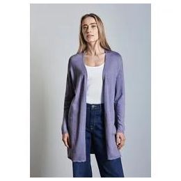 Strickjacke Street One, Damen, Gr. 42, lila (lila dusk meliert), Stoff, 70% Viskose, 30% Nylon, unifarben, normal lang, ohne Ausschnitt, B&uuml;ndchen, Strickjacken Strickjacke, aus softer Viskose