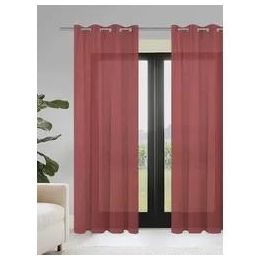 Gardine Heine HOME Gr. 1, lila (beere), B:140cm H:160cm, Polyester, Gardinen, Gardine