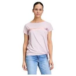 Kurzarmshirt Betty Barclay "Damen mit Schleifenknoten", Damen, Gr. 40, pink (pink nectar), Jersey, Obermaterial: 62% Viskose, 23% Polyester, 11% Polyester, 4% Elasthan, loose fit normal, U-Boot-Ausschnitt, Shirts, Pailletten