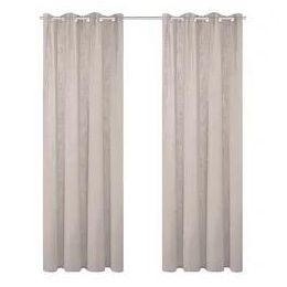 Gardine Heine HOME Gr. 1, grau (taupe), B:140cm H:160cm, Polyester, Gardinen, Gardine