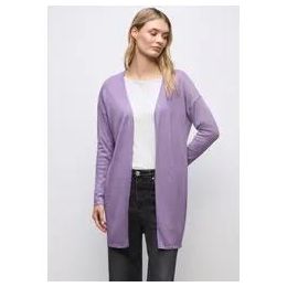 Strickjacke Street One, Damen, Gr. 38, lila (light violet), Stoff, 70% Viskose, 30% Nylon, unifarben, gerade h&uuml;ftbedeckend, V-Ausschnitt, B&uuml;ndchen, Strickjacken Strickjacke, verschlusslos