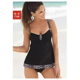 Tankini Lascana, Damen, Gr. 50, Cup C, bunt (schwarz, bunt), Polyamid, Bikini-Sets Tankini, mit leichter A-Form
