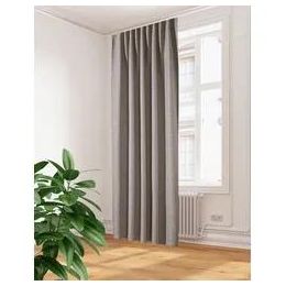 Vorhang Home Wohnideen "HADINA" Gr. 1, grau (taupe), B:140cm H:300cm, Leinenstruktur, Polyester, Gardinen, Kombibandschal Leinenstruktur/Raumhoch