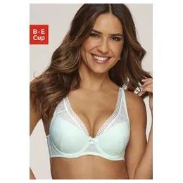 Push-up-BH s.Oliver "Louanne", Damen, Gr. 75, Cup D, gr&uuml;n (mint), Spitze, Obermaterial: 82% Polyamid, 18% Elasthan, BHs Push-up-BH, mit B&uuml;gel im angesagten High-Apex-Look, Dessous