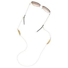 Brillenkette Lascana "Zartes Brillenband mit Federornament", Damen, gold (goldfarben), Trageb&auml;nder, Perfekt zu Brille oder Sonnenbrille oder als Maskenkette