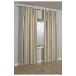 Gardine SEHLBACH "Schal Dimout Uni" Gr. 2, beige, B:140cm H:245cm, Polyester, Gardinen, Gardine, mit Gardinenband und verdeckten Schlaufen