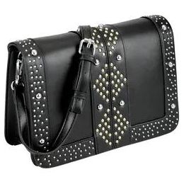 Umh&auml;ngetasche "Rockie", Damen, Gr. B/H/T: 26cm x 18cm x 10cm onesize, schwarz, Polyurethan (PU), Collezione Alessandro, Taschen Umh&auml;ngetasche, Gro&szlig;e Nieten-Umh&auml;ngetasche