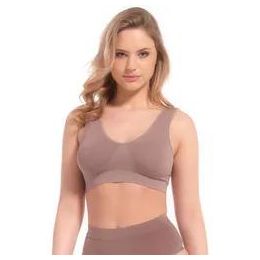 B&uuml;gelloser BH MAGIC BODYFASHION "Comfort Bra", Damen, Gr. XL, N-Gr, braun (espresso), Obermaterial: 89% Polyamid, 11% Elasthan, unifarben, BHs, bequemer, nahtloser und b&uuml;gelloser BH