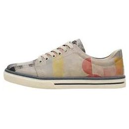 Sneaker DOGO "Classic Schn&uuml;rsneaker Geometric Shapes Damen Sneaker", Damen, Gr. 39, Normalschaft, grau, Lederimitat, Schuhe Sneaker, Handgefertigt