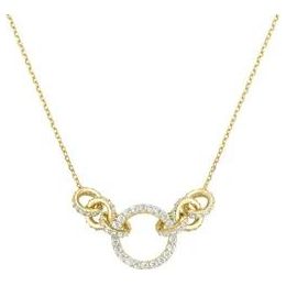 Collier "mit Zirkonia, Silber 925", gold, Giorgio Martello MILANO, Halsketten, Damen, 45cm, Silber 925 (Sterlingsilber), Collier