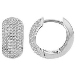 Adelia&acute;s Paar Creolen ADELIA ́S "Damen Creolen aus 925 Sterling Silber und Zirkonia &Oslash; 11 mm", silber, Ohrringe, Damen, Damen, Silber 925 (Sterlingsilber)
