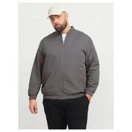 Jack & Jones PlusSize Bomberjacke "JJERUSH BOMBER NOOS PLS", Herren, Gr. 6XL, grau (castlerock), Web, Obermaterial: 100% Polyester, JACK & JONES PLUSSIZE, unifarben, regular fit taillenbedeckt, ohne Ausschnitt, Rippb&uuml;ndchen, Jacken Bomberjacke, mit Rei&szlig;verschlusstaschen