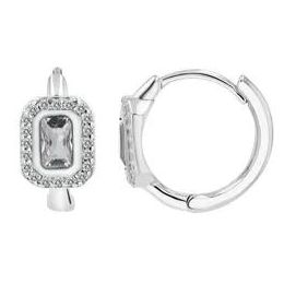 Adelia&acute;s Paar Creolen ADELIA ́S "Damen Creolen aus 925 Sterling Silber und Zirkonia &Oslash; 11 mm", silber, Ohrringe, Damen, Damen, Silber 925 (Sterlingsilber)