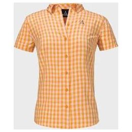 Sch&ouml;ffel Outdoorbluse SCH&Ouml;FFEL "Hiking CIRC Blouse Style Dalfoss WMS", Damen, Gr. 42, 5405, orange, Oberstoff: 100% Polyester, Basic, V-Ausschnitt, Blusen