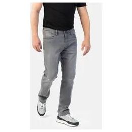 5-Pocket-Hose Stooker Men "Men Frisco Colour Straight Fit Jeans", Herren, Gr. 33, L&auml;nge 32, grau (midgrau), Twill, 84% Baumwolle, 14% Polyester, 2% Elasthan, gerade lang, Hosen 5-Pocket-Hose, Straight Fit Casual Clean Wash Twill Coloured Comfort Flex f&uuml;r Herren