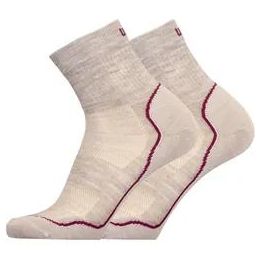Socken UphillSport, Damen, Gr. 43-46, grau (grau, lila), 50% Polyamid, 48% Wolle, 2% Elasthan, unifarben, Socken Socken, ohne reibende N&auml;hte