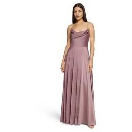 Abendkleid Vera Mont "Damen mit Wasserfallausschnitt", Damen, Gr. 44, Normalgr&ouml;&szlig;en, lila (powder lila), Satin, Obermaterial: 97% Polyester, 3% Elasthan; Futter: 100% Polyester, figurumspielend lang, Wasserfallausschnitt, Kleider Abendkleid, Material