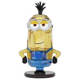Comicfigur Swarovski "Dekofigur Kristallfigur Sammelfigur Minions Kevin", silber (gelb, blau, schwarz, braun, wei&szlig;, silberfarben, kristallwei&szlig;), Dekofiguren, B/H/T: 3cm x 4,07cm x 7,26cm, Leder, Metall, Swarovski Kristall, Swarovski Kristall, B:3cm H:4,07cm T:7,26cm