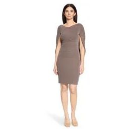 Cocktailkleid Vera Mont "Damen im Glitzer-Look", Damen, Gr. 46, Normalgr&ouml;&szlig;en, silber (taupe, silber), Jersey, Obermaterial: 87% Polyamid, 9% Polyester, 4% Elasthan, k&ouml;rpernah kurz, V-Ausschnitt, Kleider