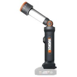 LED Arbeitsleuchte WORX "WX027.9", schwarz, B:7,5cm H:5,6cm L:24,6cm, Leuchten, 120-510 Lumen, 4-IN-1 multifunktional, ohne Akku & Ladeger&auml;t