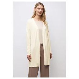 Strickjacke Street One, Damen, Gr. 40, beige (oak beige melange), Stoff, 70% Viskose, 30% Nylon, unifarben, gerade h&uuml;ftbedeckend, V-Ausschnitt, B&uuml;ndchen, Strickjacken Strickjacke, verschlusslos