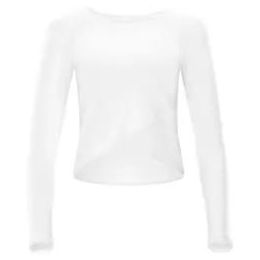 Langarmshirt WINSHAPE "Cropped Functional Light and Soft", Damen, Gr. XS, wei&szlig; (ivory), 85% Polyester, 15% Elasthan, Rundhals, Shirts Langarmshirt, Overlap-Applikation
