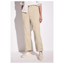 Cargohose Street One, Damen, Gr. 44, L&auml;nge 30, beige (barley beige), Web, 98% Baumwolle, 2% Elasthan, unifarben, gerade kn&ouml;chelfrei, Hosen Cargohose, High Waist