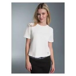 T-Shirt TRIGEMA "TRIGEMA Cropped Oversized T-Shirt in Waffeloptik", Damen, Gr. XXL, wei&szlig;, Piqu&eacute;, 100% Baumwolle, Rundhals, Shirts T-Shirt