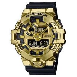 Chronograph Casio G-SHOCK, schwarz, goldfarben, Armbanduhren, Herren, Chronograph, Quarzuhr, Armbanduhr, Herrenuhr, bis 20bar wasserdicht, Resinarmband