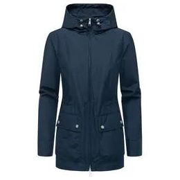 Funktionsjacke Ragwear "Monadetta A", Damen, Gr. L (40), blau (navy), Obermaterial: 100% Polyester. Innenfutter: 100% Polyester, Basic, figurumspielend Po-bedeckend, hoch geschlossener Ausschnitt, &Auml;rmel ohne &Auml;rmelschlitz abgesteppte Kante krempelbar, Jacken Funktionsjacke, Wasserdichte und atmungsaktive &Uuml;bergangsjacke mit Kapuze