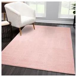 Teppich Carpet City "Softshine 2236", pink, B:80cm H:14mm L:150cm, Kunstfaser, Teppiche, Teppich, L&auml;ufer, Hochflor, besonders weich, robust, Uni, Wohnzimmer
