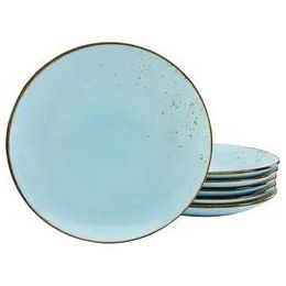 Speiseteller Creatable "Essteller NATURE COLLECTION", blau (hellblau), &Oslash;:27cm, Steinzeug, Speiseteller, Speiseteller, Teller Set f&uuml;r 6 Personen, &Oslash; 27 cm, Steinzeug, flache Teller