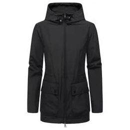 Funktionsjacke Ragwear "Monadetta A", Damen, Gr. S (36), schwarz, Obermaterial: 100% Polyester. Innenfutter: 100% Polyester, Basic, figurumspielend Po-bedeckend, hoch geschlossener Ausschnitt, &Auml;rmel ohne &Auml;rmelschlitz abgesteppte Kante krempelbar, Jacken Funktionsjacke, Wasserdichte und atmungsaktive &Uuml;bergangsjacke mit Kapuze