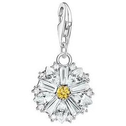 Charm-Einh&auml;nger Thomas Sabo "Charm Lovely Daisy Zirkoniabesatz", bunt (silberfarben, wei&szlig;, gelb, wei&szlig;, gelb), Charms, Damen, Silber 925 (recycelt), mit Zirkonia (synth.)