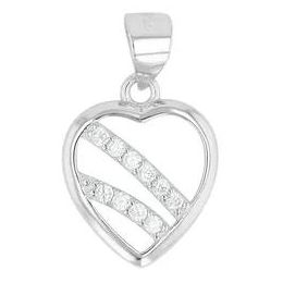 Adelia&acute;s Kettenanh&auml;nger ADELIA ́S "stylischer Herz Anh&auml;nger aus 925 Sterling Silber", silber, Schmuckanh&auml;nger, Damen, Silber 925 (Sterlingsilber), Kettenanh&auml;nger