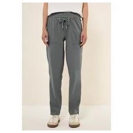 Stoffhose Cecil, Damen, Gr. XL, L&auml;nge 28, grau (graphite light grau), Web, 65% Baumwolle, 32% Polyester, 3% Elasthan, unifarben, gerade normal, Hosen Stoffhose, Middle Waist