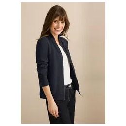 Cardigan Cecil, Damen, Gr. L (42), blau (universal blau), Web, 70% Baumwolle, 26% Polyester, 4% Elasthan, unifarben, normal normal, hoch geschlossener Ausschnitt, B&uuml;ndchen, Strickjacken, aus Baumwolle mit Stretchanteil