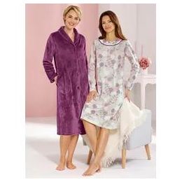 w&auml;schepur Nachthemd W&Auml;SCHEPUR "Nachthemd", Damen, Gr. 44/46, Normalgr&ouml;&szlig;en, beige (elfenbein, bedruckt), 100% Baumwolle, bedruckt, gebl&uuml;mt, gemustert, mehrfarbig, Kleider Nachthemd