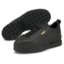 Sneaker Puma "Mayze Classic Sneakers Damen", Damen, Gr. 37, schwarz, Obermaterial: Synthetik, Textil, Kuhleder. Futter: Synthetik, Textil. Innensohle: Textil. Laufsohle: TR (Thermoplastischer Gummi), Schuhe Sneaker