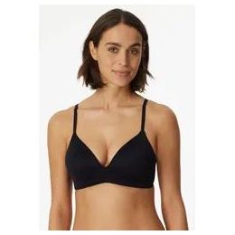 Soft-BH Schiesser "Invisible Soft", Damen, Gr. 85, Cup B, schwarz (000, schwarz), Microtouch, Obermaterial: 70% Polyamid, 30% Elasthan, unifarben, Basic, Basic, BHs Soft-BH, mit seitlichen St&auml;bchen f&uuml;r guten Halt