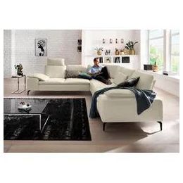 Ecksofa W.Schillig "valentinoo, Designsofa, elegant und bequem, L-Form", grau (eisgrau z59), B:318cm H:83cm T:298cm, Longlife Xtra-Leder Z59: Glattleder mit modischer Pr&auml;gung. Hautst&auml;rke 0, 9 - 1, 1 mm, Sofas, Ecksofa, mit Sitztiefenverstellung, Breite 318 cm