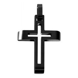Adelia&acute;s Kettenanh&auml;nger ADELIA ́S "eleganter Kreuz Anh&auml;nger aus Edelstahl", schwarz, Schmuckanh&auml;nger, Damen, Edelstahl, Kettenanh&auml;nger