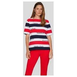 Print-Shirt Rabe "T-Shirt", Damen, Gr. 40, rot, 76%Baumwolle, 16%Polyester, 8%Elastan, geringelt, gerade, Shirts