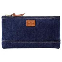 Levi's Handtasche LEVI'S "DENIM POUCH", Damen, Gr. B/H/T: 20cm x 15cm x 7cm, blau (denim), Baumwolle, unifarben, Taschen Handtasche, mit Logostickerei