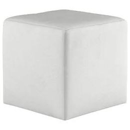 Hocker COTTA "Cuby", wei&szlig;, B:40cm H:40cm T:40cm, 64% POLYURETHAN (PU) / 25% POLYESTER (PES) / 11% BAUMWOLLE (CO), Hocker, Hocker, Sitzw&uuml;rfel, Cube, Sitzhocker